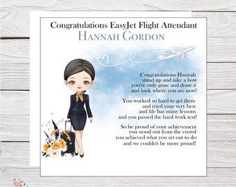 Flight Attendant Congratulations Card | Cabin Crew Graduation | Air ...