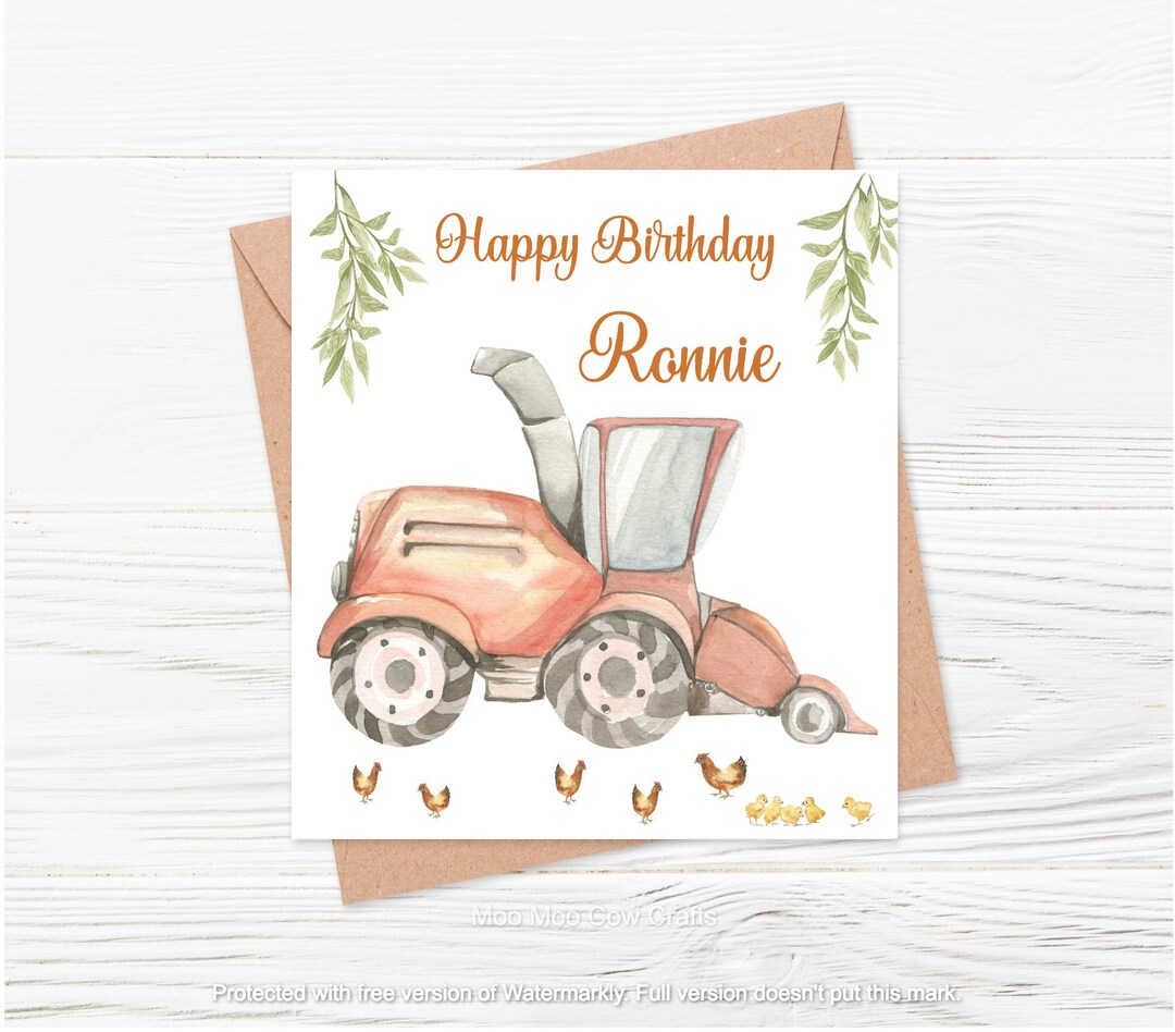 Happy Birthday Card, Farm Birthday Card, Country Life Birthday Card ...