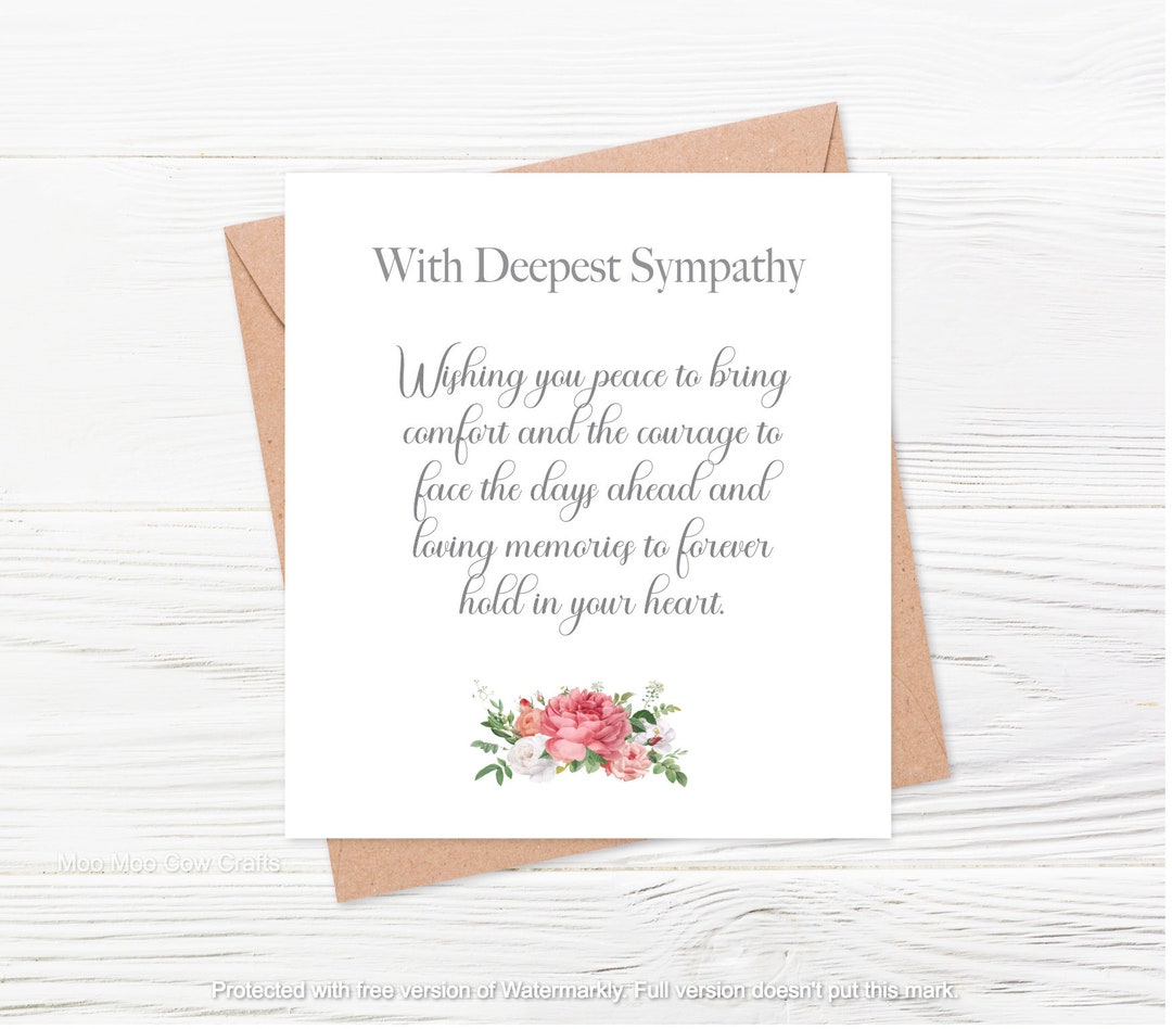 Sympathy Card, Bereavement Card, Loss, Card for Bereavement, Card ...