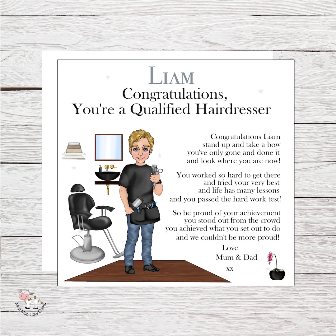 Congratulations to Newly Qualified Male Hairdresser or Barber, New Hair ...