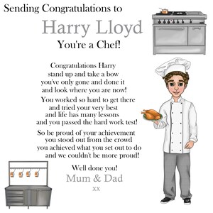 Congratulations to a New Chef Card, Newly Qualified Male Chef for Son ...