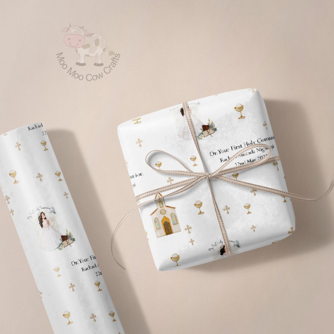 First Holy Communion Personalised Wrapping Paper for Daughter ...