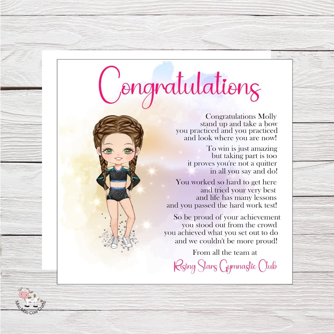 Congratulations Gymnast Card, Congratulations on Your Achievement ...