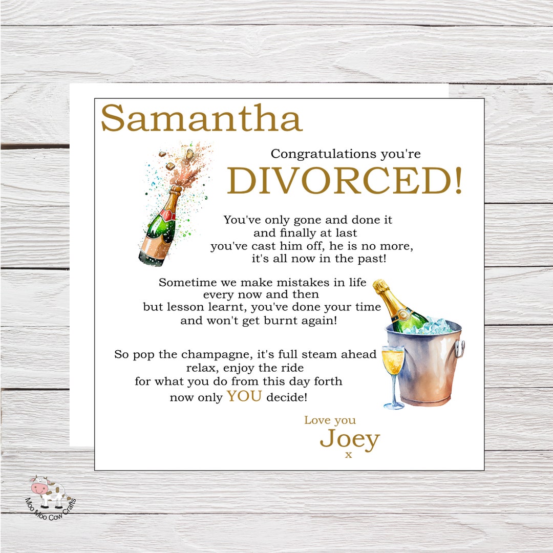 Congratulations on Your Divorce Card, You're Divorced at Last Card ...