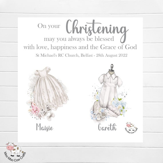 Christening Card Boy Christening Congratulations Card – Church, Pram ...