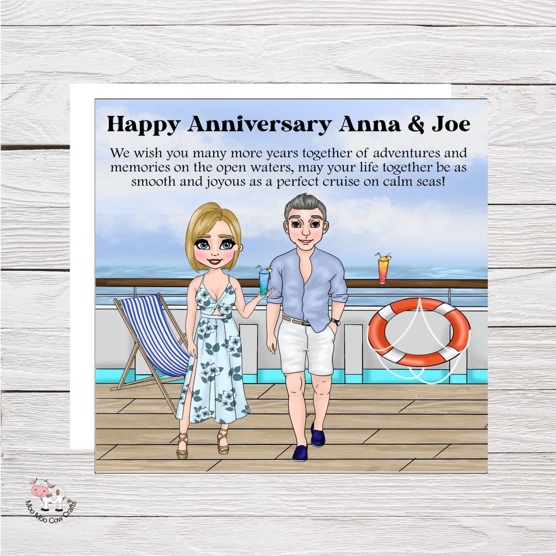Cruise Wedding Anniversary Card for Mum and Dad, Friends, Cruisers ...
