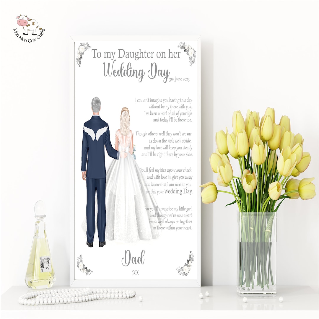 Personalised in Loving Memory Wedding Father to Daughter A4 Frame ...