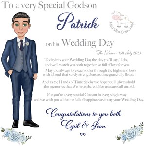 Wedding Day Card for a Special Godson, Sentimental Wedding Card for Godson, Godchild Wedding ...