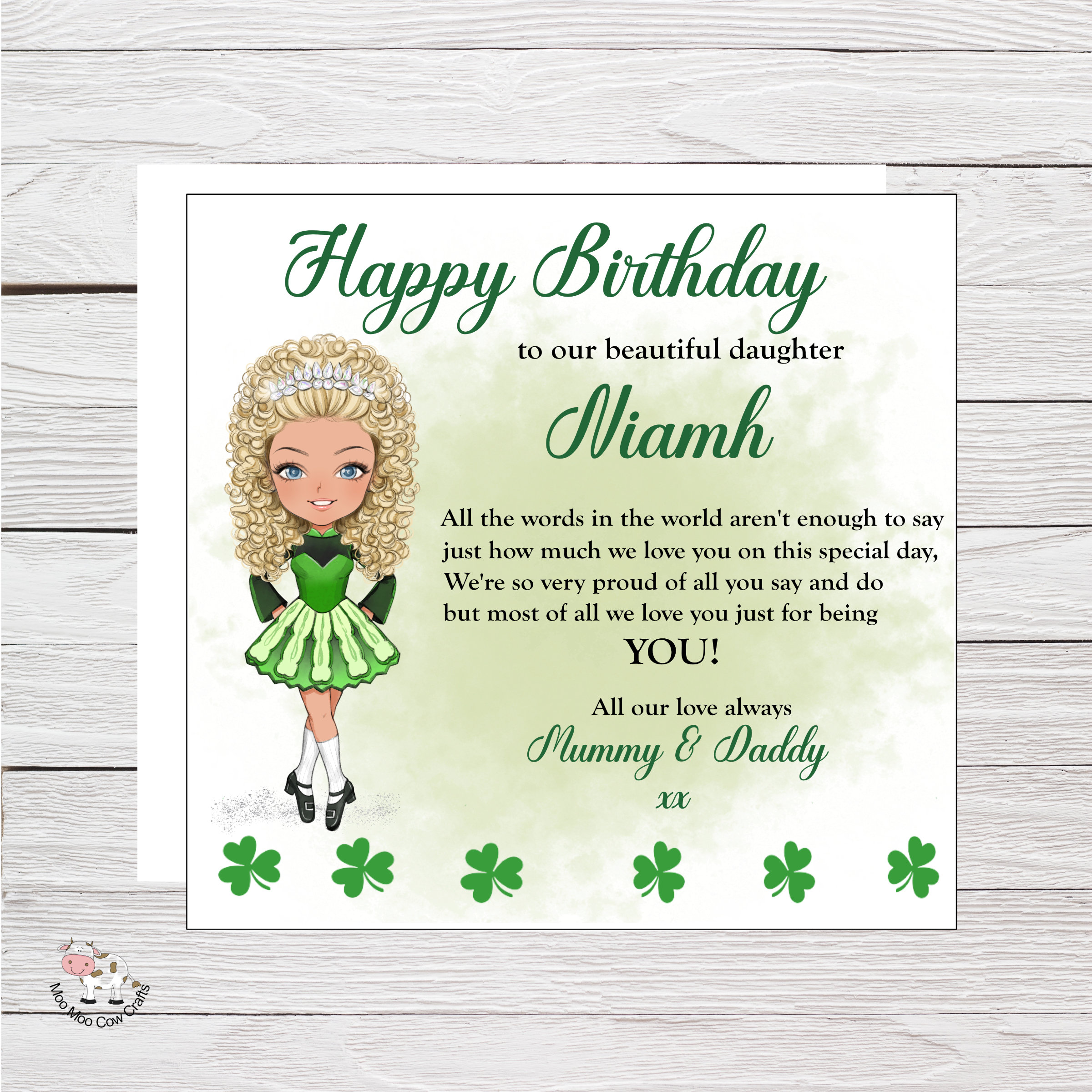 Large Birthday Irish Dancing Card Irish Dancer Card for - Etsy