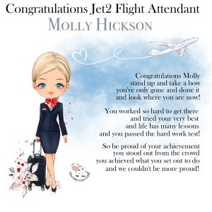Personalised JET2 Flight Attendant Congratulations Card - Etsy