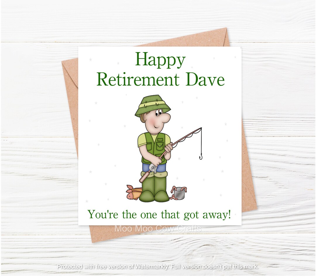 Fishing Retirement Card, on Your Retirement for Friend, Colleague, Work ...