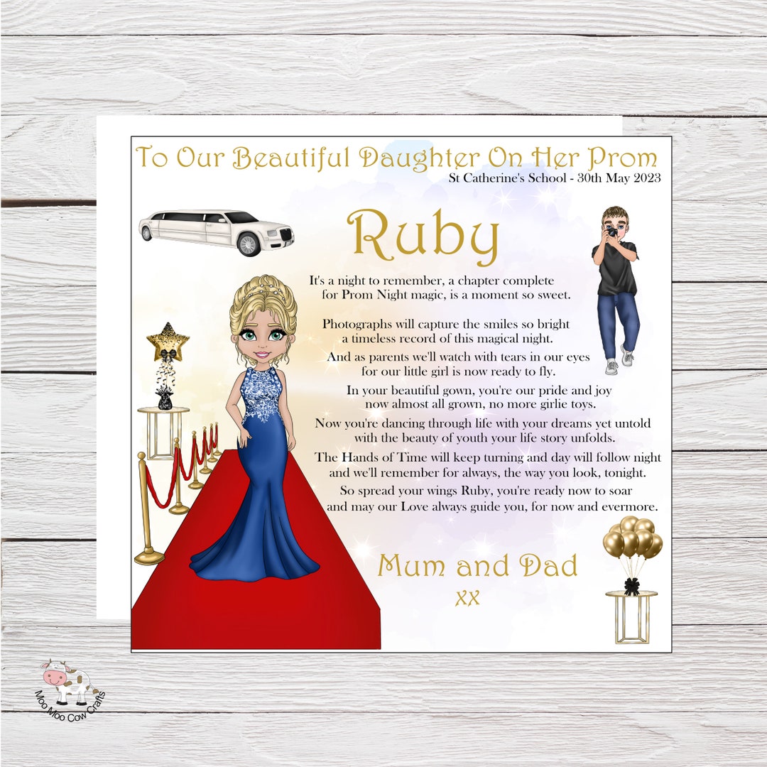Personalised Prom Night Card for Daughter, Granddaughter - Etsy
