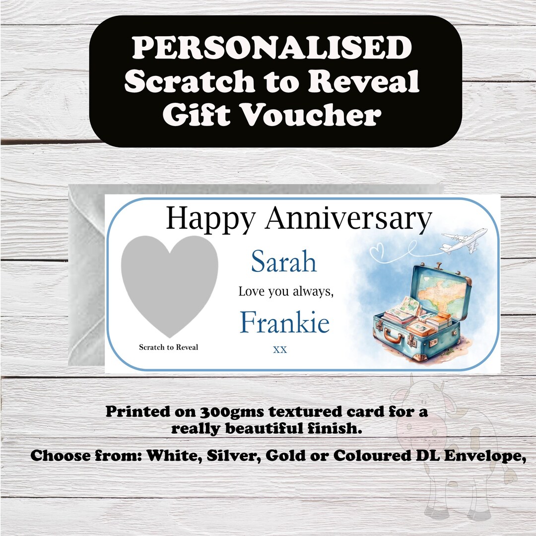 Personalised Weekend Away Scratch Reveal Gift Voucher, Surprise ...