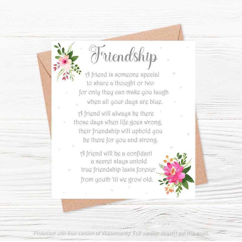 Friendship Card - Etsy