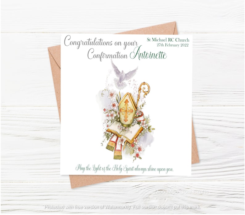 Personalized Confirmation Card: Religious Celebration - Etsy Hong Kong