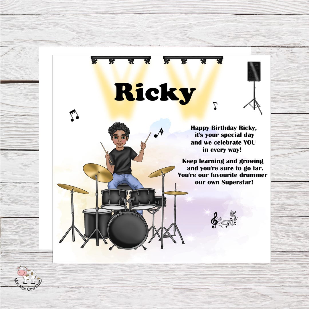Drummer Birthday Card: Musician Gift Wrap, Son, Grandson - Etsy