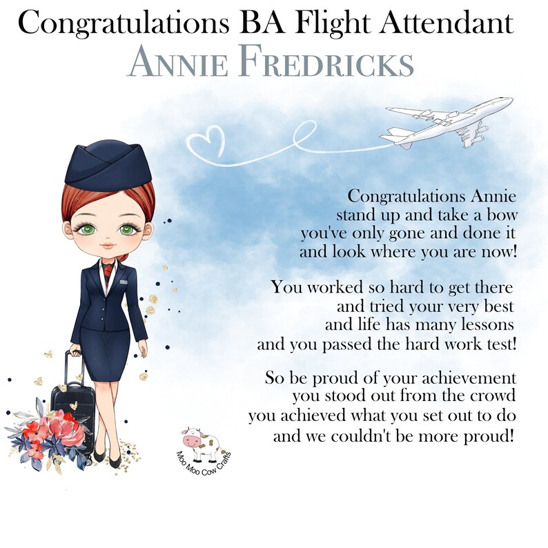 Congratulations to a New British Airways Flight Attendant BA - Etsy
