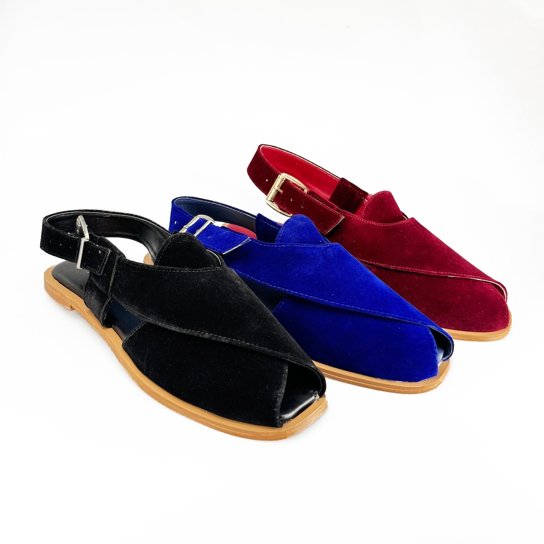 Buy Womens Traditional Handmade Peshawari Chappal Sandals Made in Suede ...