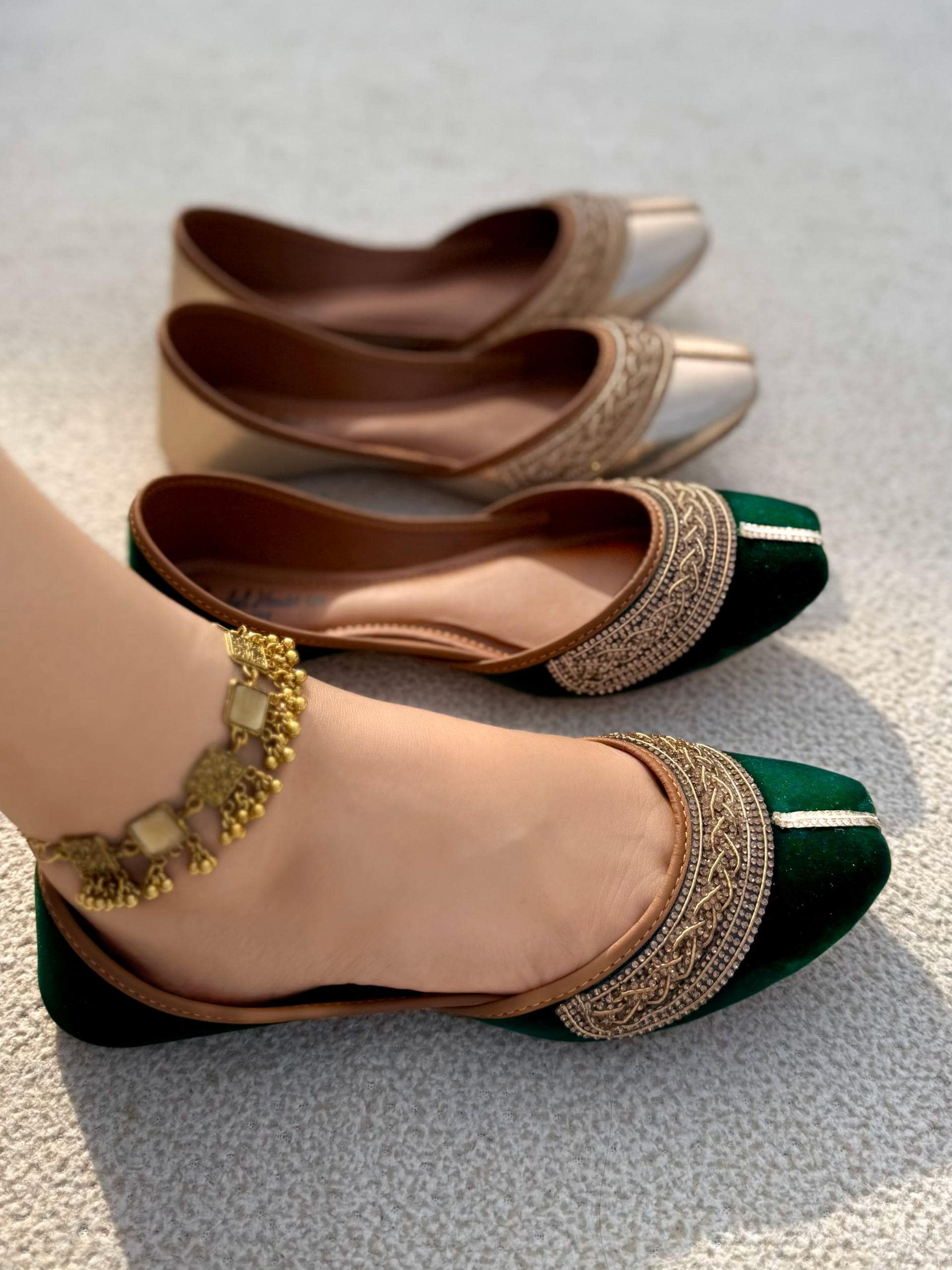 Handmade Ladies Pakistani Indian Khusa Sandal | Diamonte Embroidery ...
