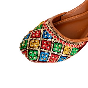 Multicoloured Handmade Mehndi Khussa Sandals | Comfortable Punjabi ...