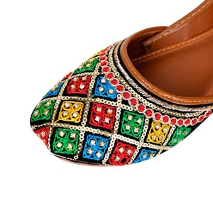 Multicoloured Handmade Mehndi Khussa Sandals | Comfortable Punjabi ...