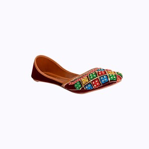 Multicoloured Handmade Mehndi Khussa Sandals | Comfortable Punjabi ...