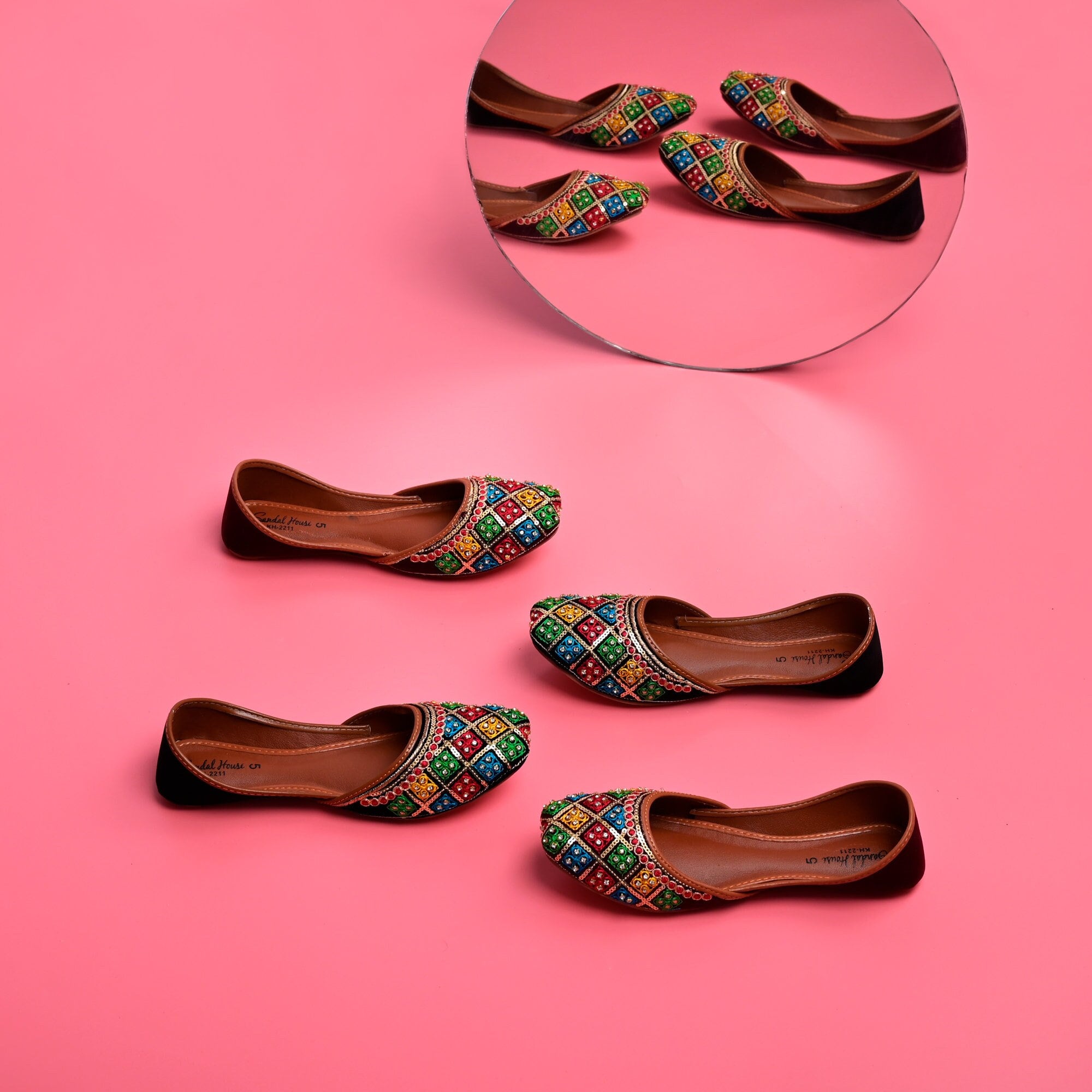 Multicoloured Handmade Mehndi Khussa Sandals | Comfortable Punjabi ...