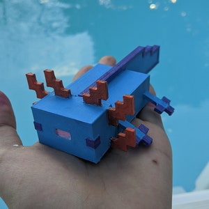 3d Printed Hand Painted Minecraft Axolotls - Etsy