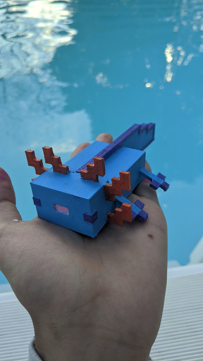 3d Printed Hand Painted Minecraft Axolotls - Etsy