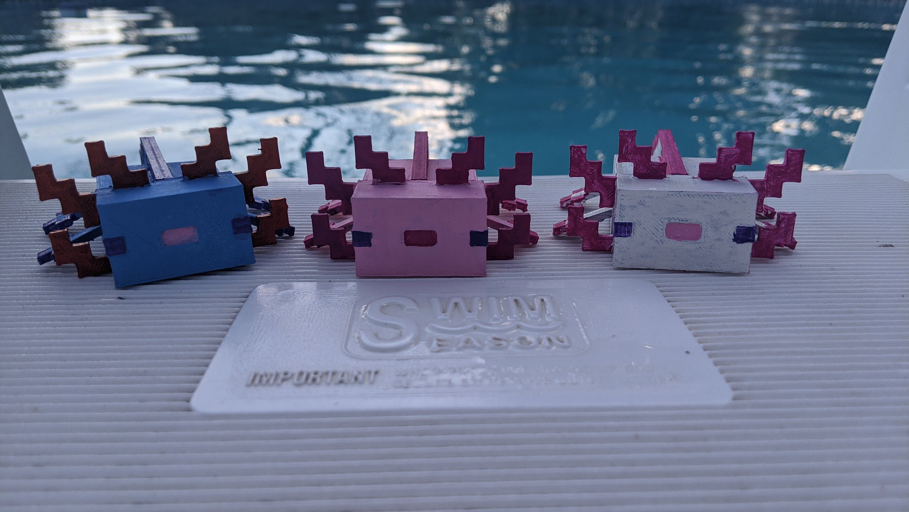 3d Printed Hand Painted Minecraft Axolotls - Etsy