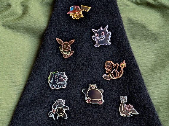 Neon Glow Poke Enamel Pins - Etsy