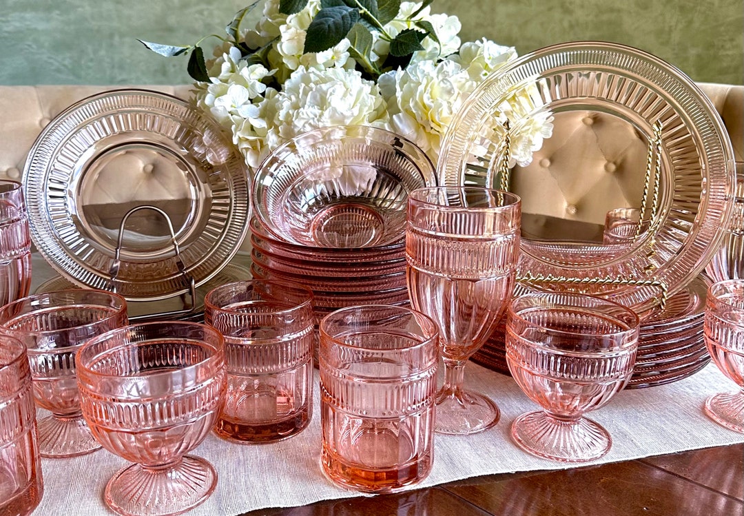 VINTAGE PINK TABLEWARE: Anchor Hocking "annapolis" Rosewater Pink Glass ...