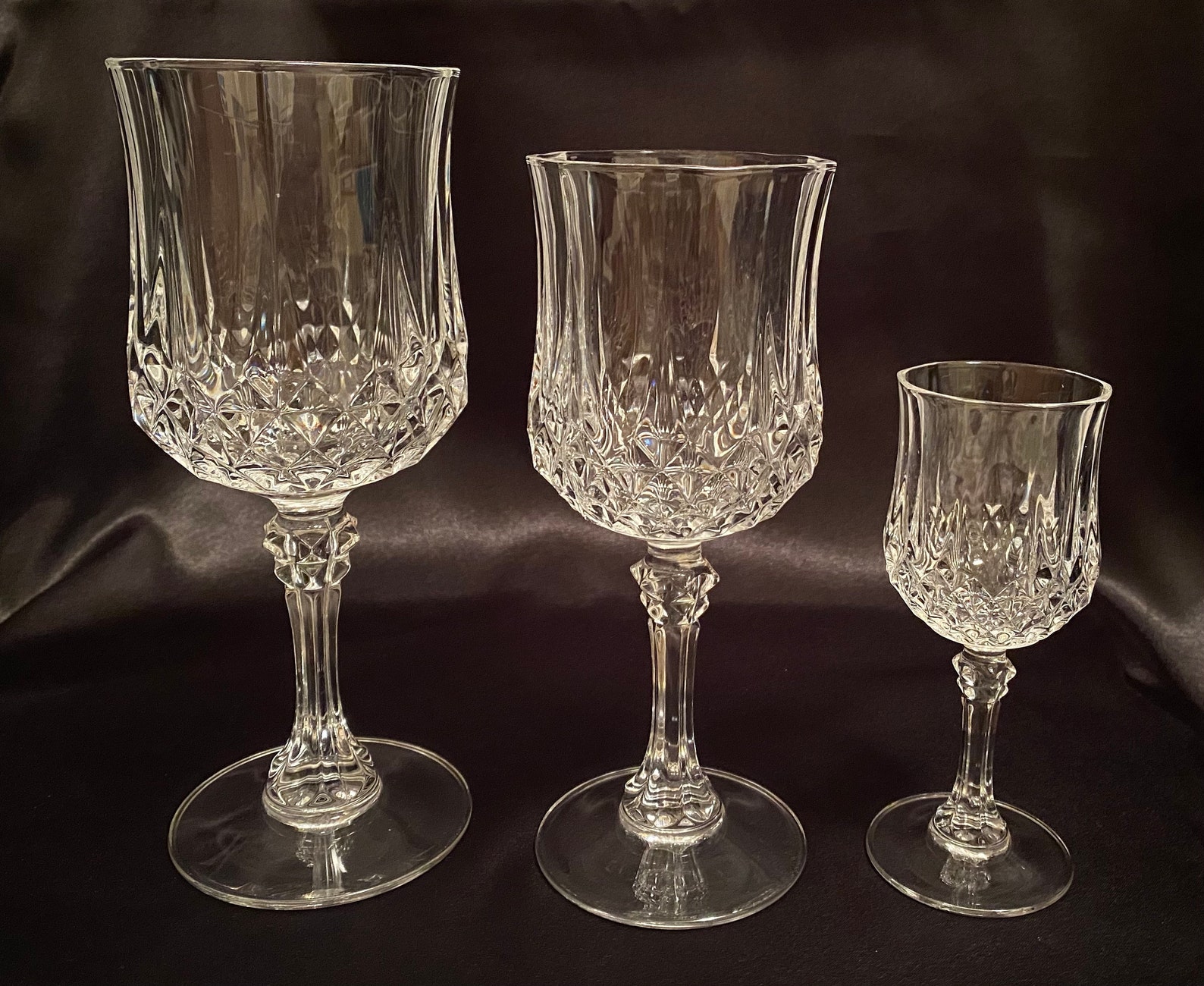 VINTAGE CRYSTAL GLASSES: Cristal D'arques Durand Longchamp - Etsy
