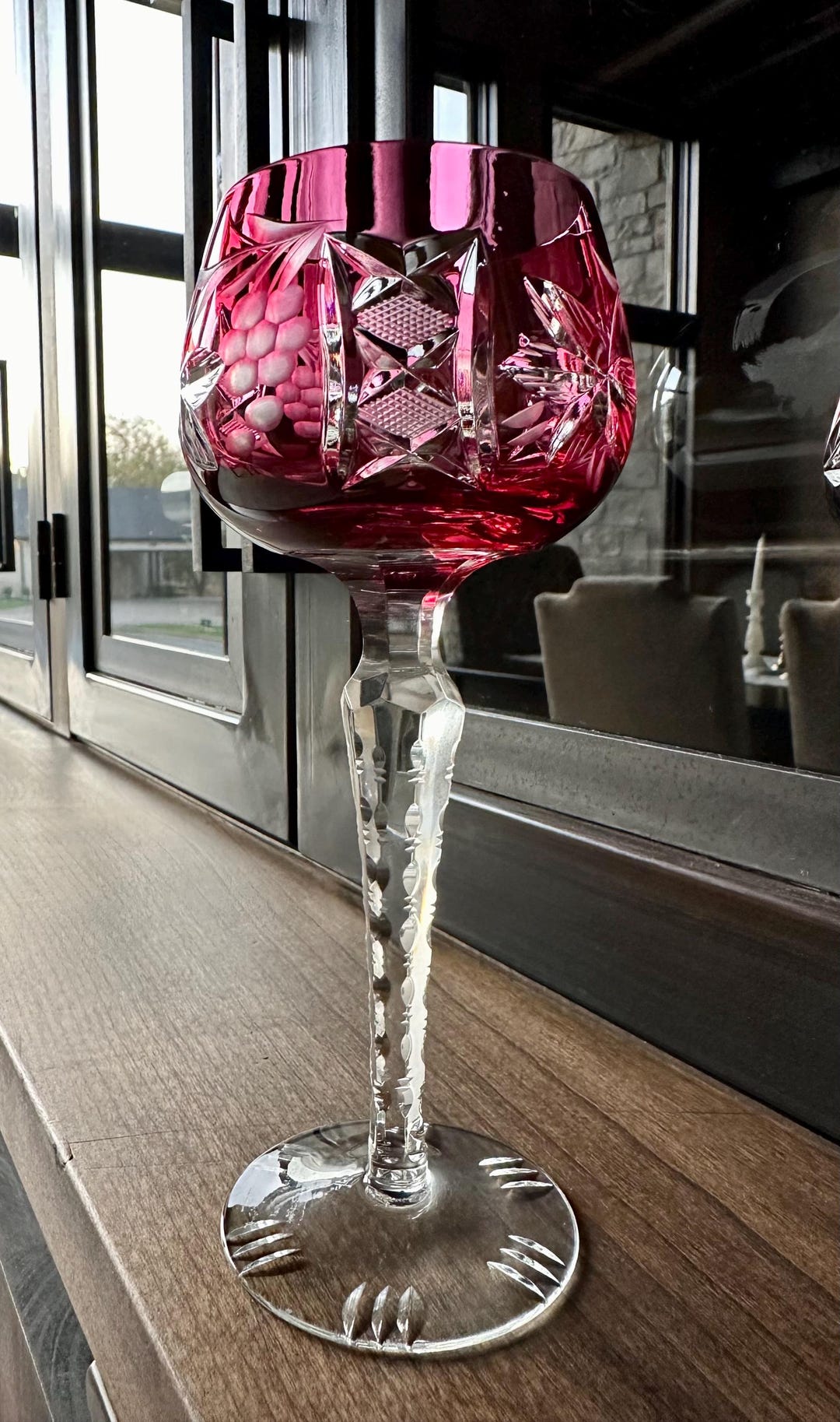 RED CRYSTAL GLASS: Vintage Lausitzer Cranberry Red Cut to Clear Crystal ...