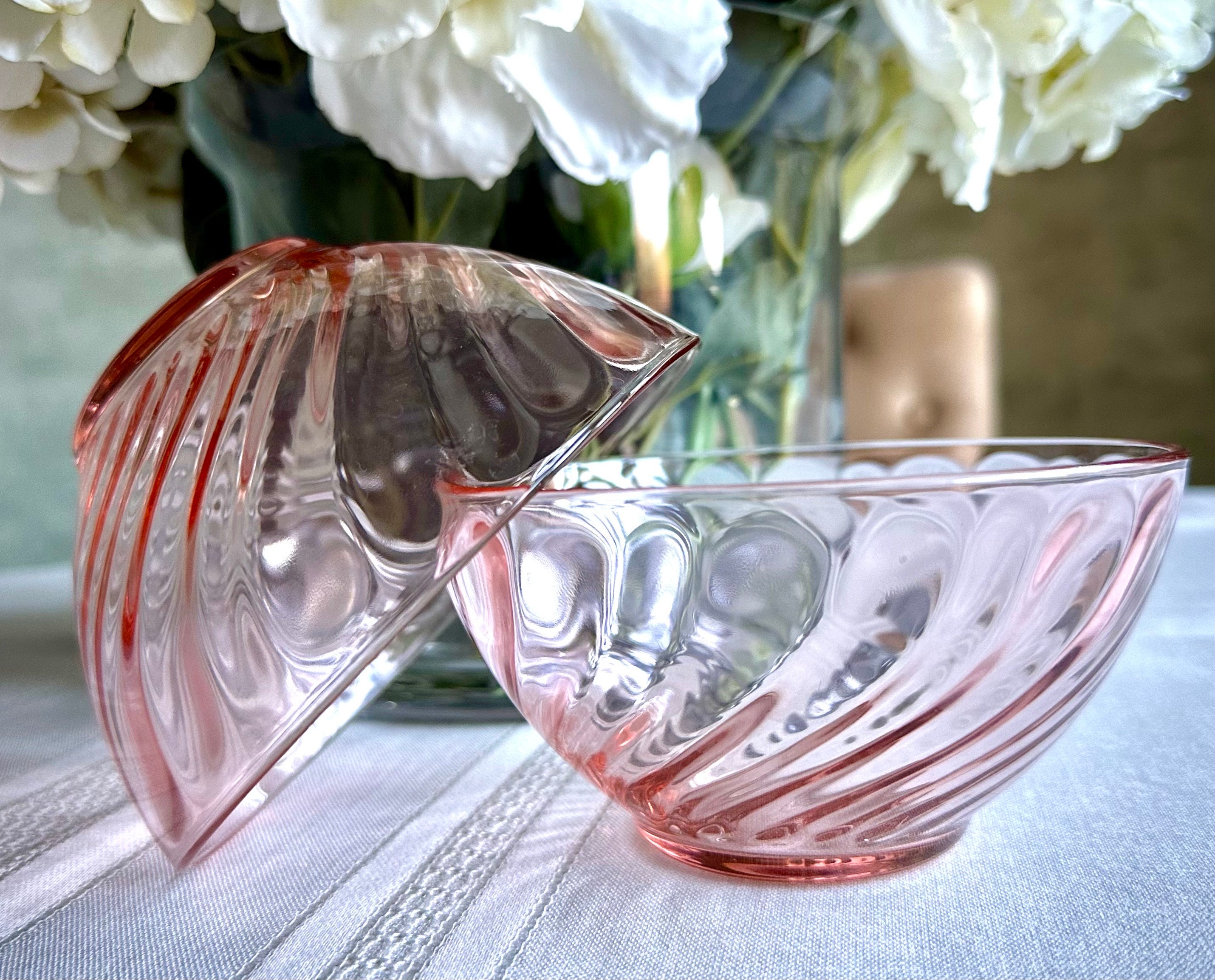 VINTAGE PINK TABLEWARE: Arcoroc / Luminarc France "rosaline" Pink Swirl ...