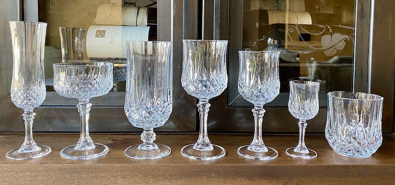 VINTAGE CRYSTAL GLASSES: Cristal D'arques Durand Longchamp - Etsy