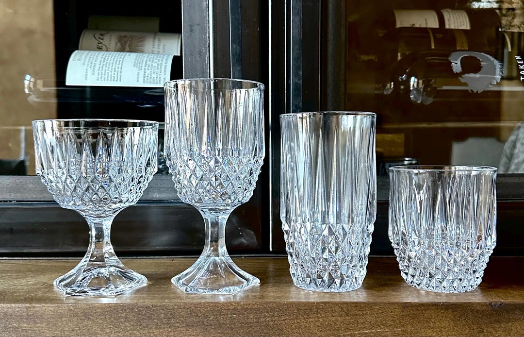 VINTAGE CRYSTAL GLASSES: Fostoria "stratton" Glassware Collection | Cut ...