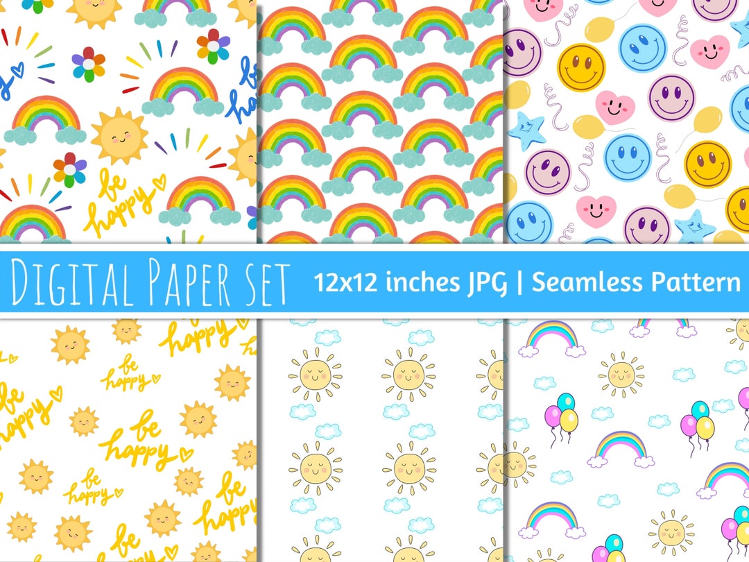 Digital Papers Seamless Pattern Instant Download Set of 6 - Etsy