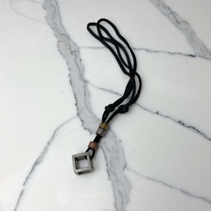 Vintage Cube Necklace Leather Necklace Pendants Punk Vintage Adjustable ...