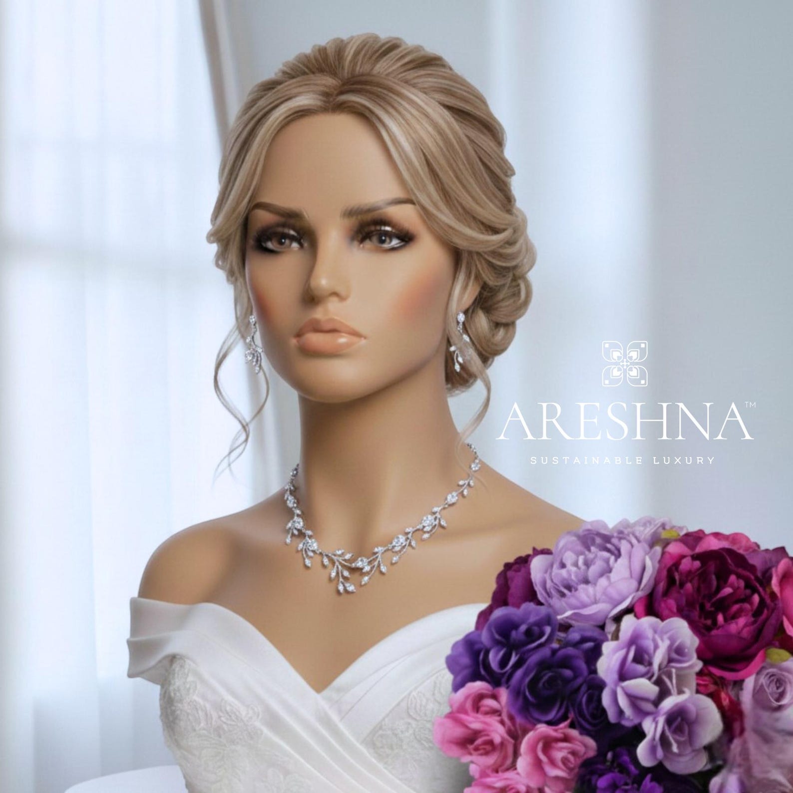 THE VIVIAN • Mother of the Bride Leaf Jewelry Set: Diamond and ...