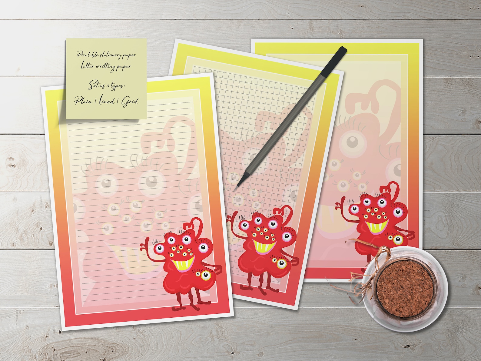 Printable Stationery Paper Boys Digital Letter Writing Paper | Etsy