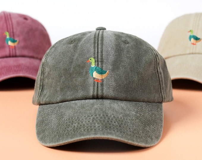 DOMESTIC DUCK Bird Hat One Embroidered Men Women Wildlife Gift Cap ...