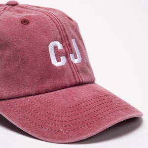 Custom Embroidered Cap - Unisex Personalised Vintage Washed Out Cotton ...