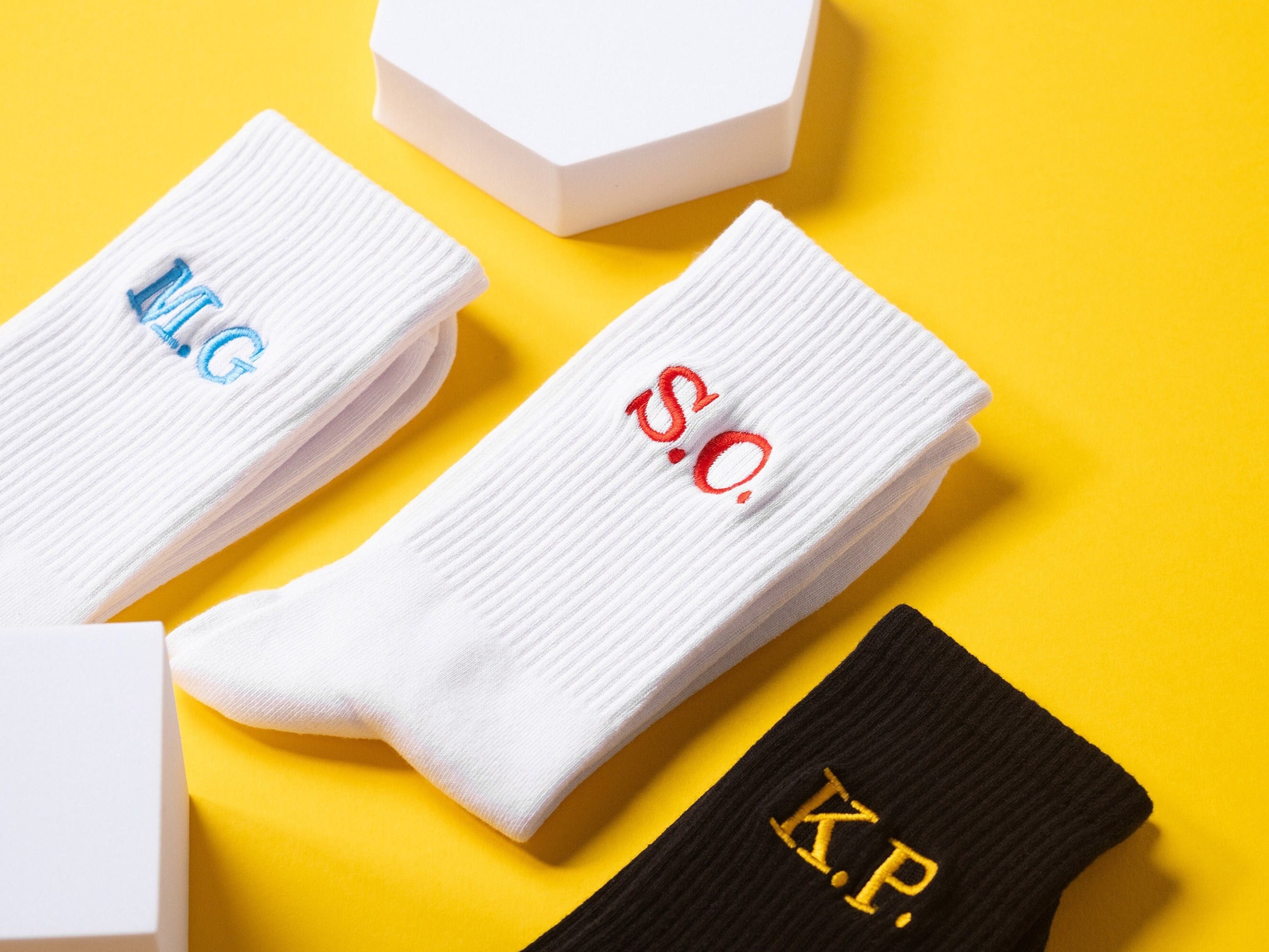 Personalised Initials Socks Custom Embroidered Initials on - Etsy UK