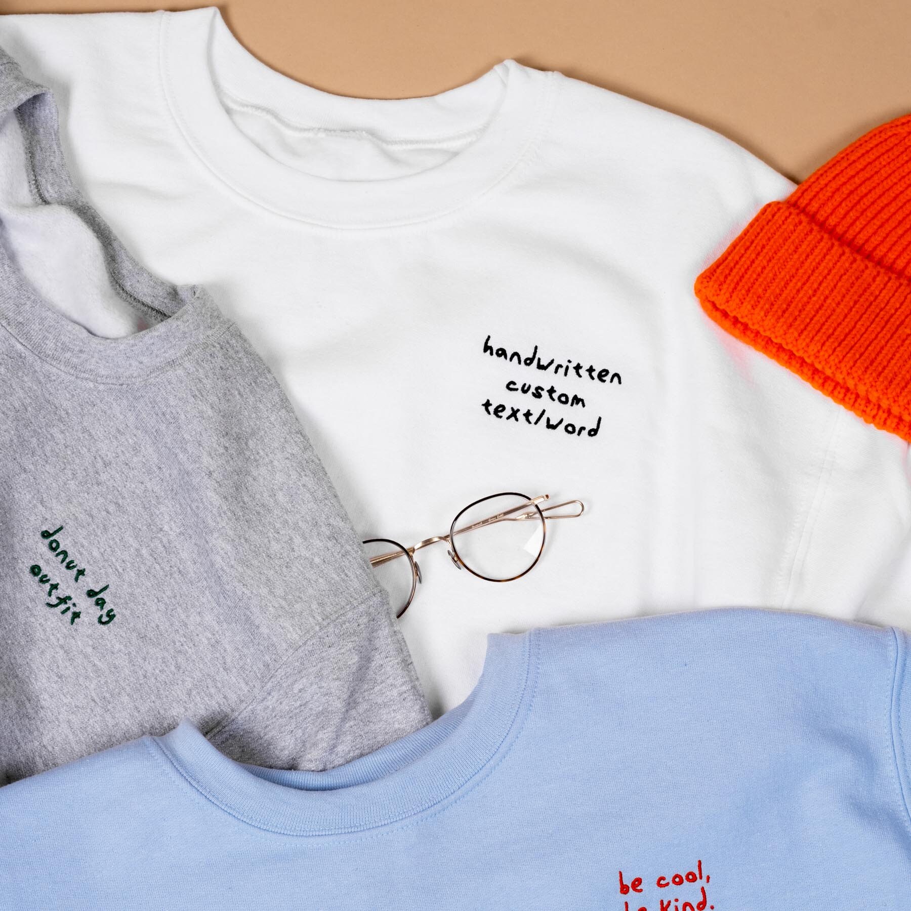 Custom Embroidered Sweatshirt: Personalized Handwritten Style Pullover ...