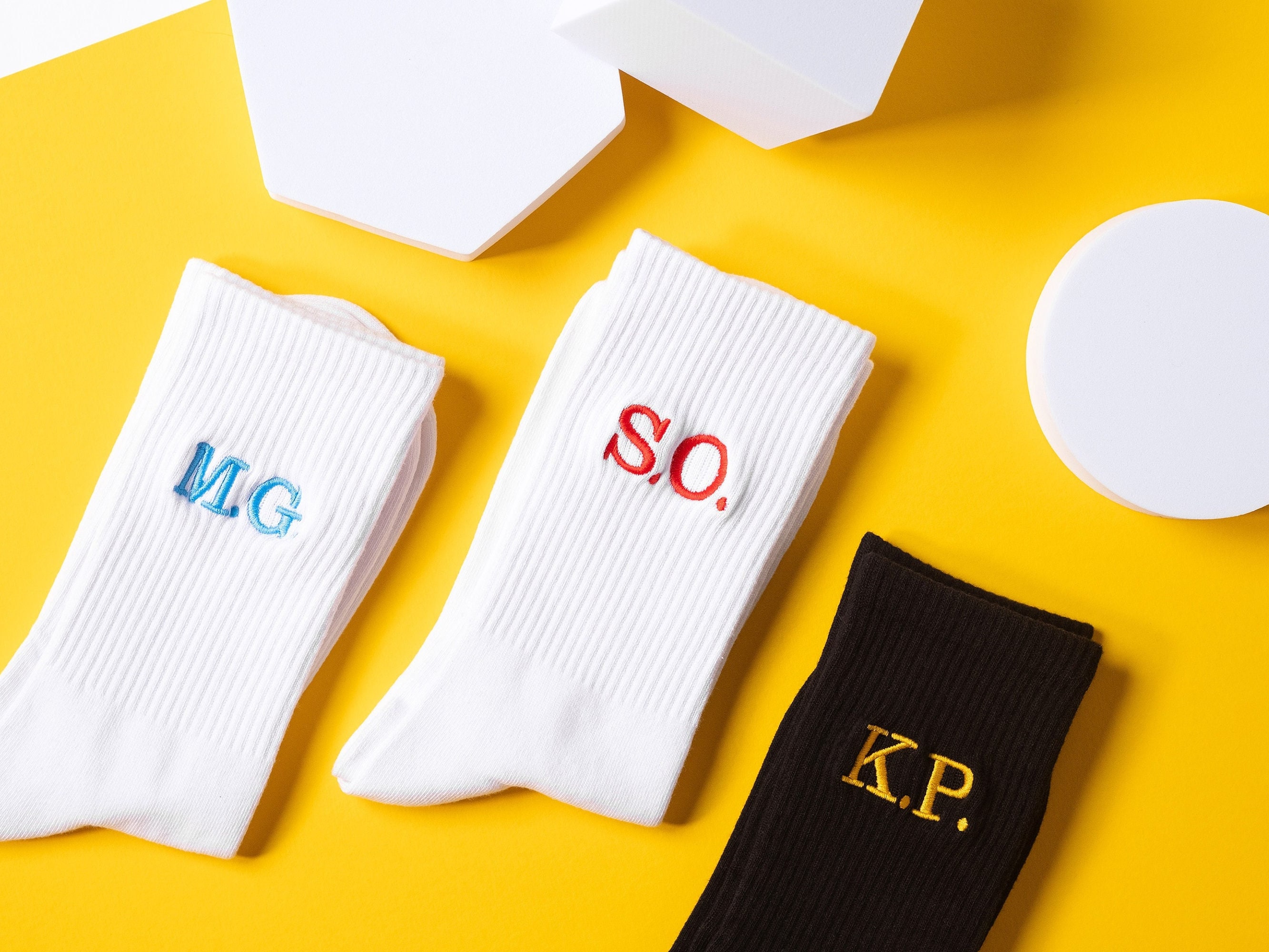 Personalised Initials Socks Custom Embroidered Initials on - Etsy