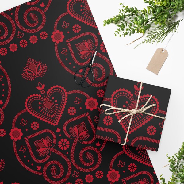 Hearts Wrapping Paper - Etsy