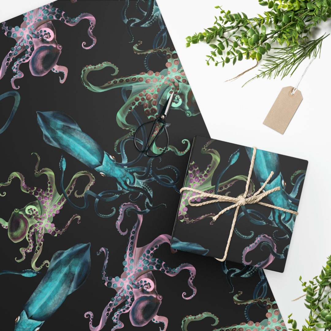 Octopus Wrap Paper Octopi Wrapping Paper Squid Gift Wrap - Etsy