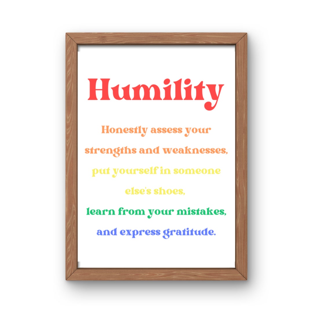 Humility Poster Instant Download Inspirational Poster Wall - Etsy