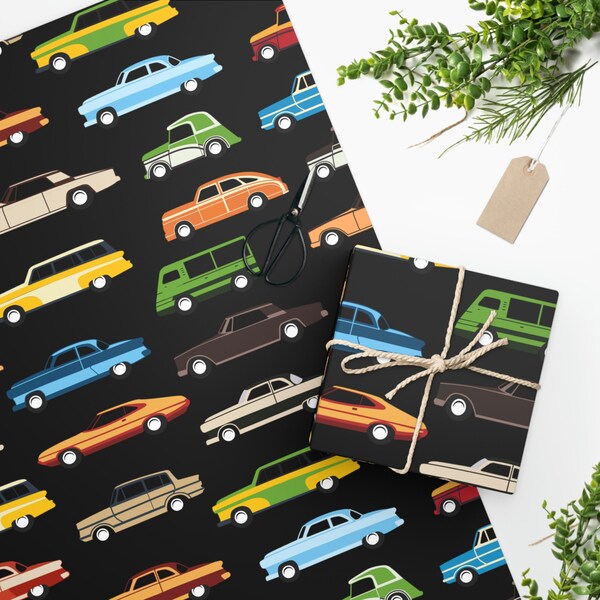 Old Car Wrapping Paper - Etsy